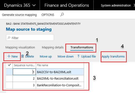 Import bank statement using BAI2 format in D365
