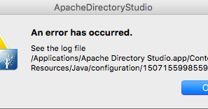 Apache Directory Studio - An Error Has Occurred