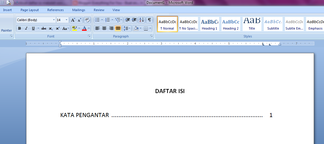Membuat Daftar Isi yang Rapi dengan Cara Manual Menggunakan Tab untuk ...