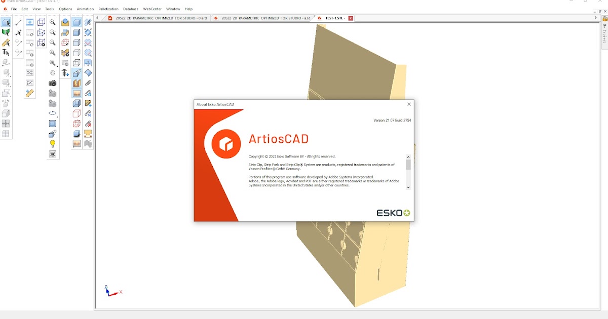 Software Solution: ESKO ArtiosCAD 21.07 , ArtiosCAD 21.03 , ArtiosCAD 20.0.1