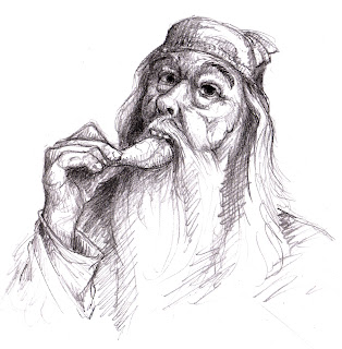 Magellin . Blog: Dumbledore eating chicken