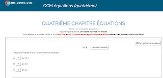 QCM équations en quatrième - MATHS au collège