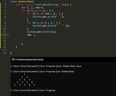 Program to print Pyramid | Equilateral Number Triangle in Java - Math ...