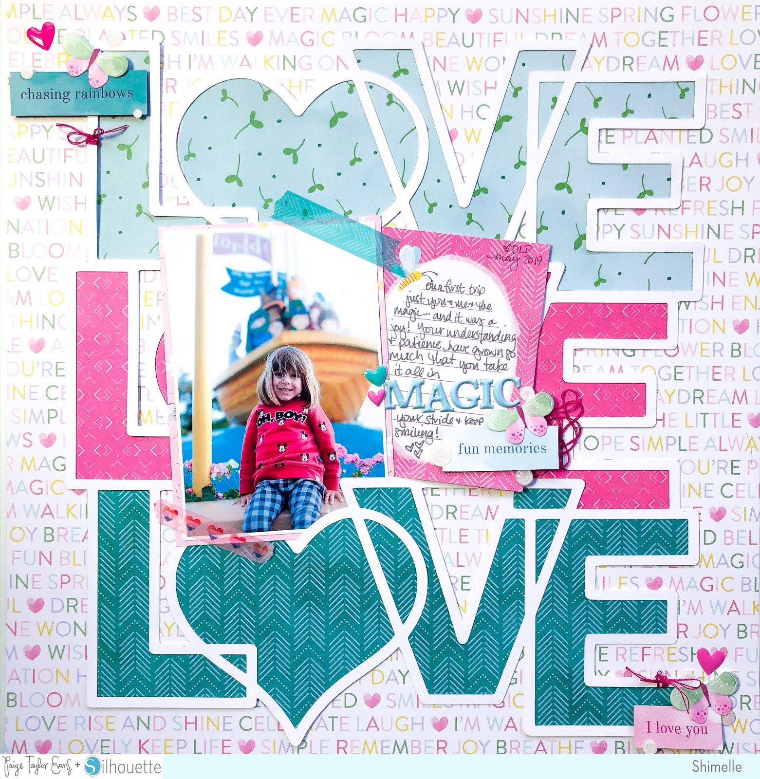 Love Love Love Layout by Shimelle | Paige Taylor Evans