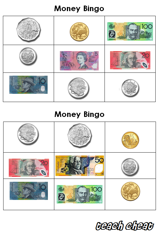 Printable Money Bingo Boards - Printable Word Searches