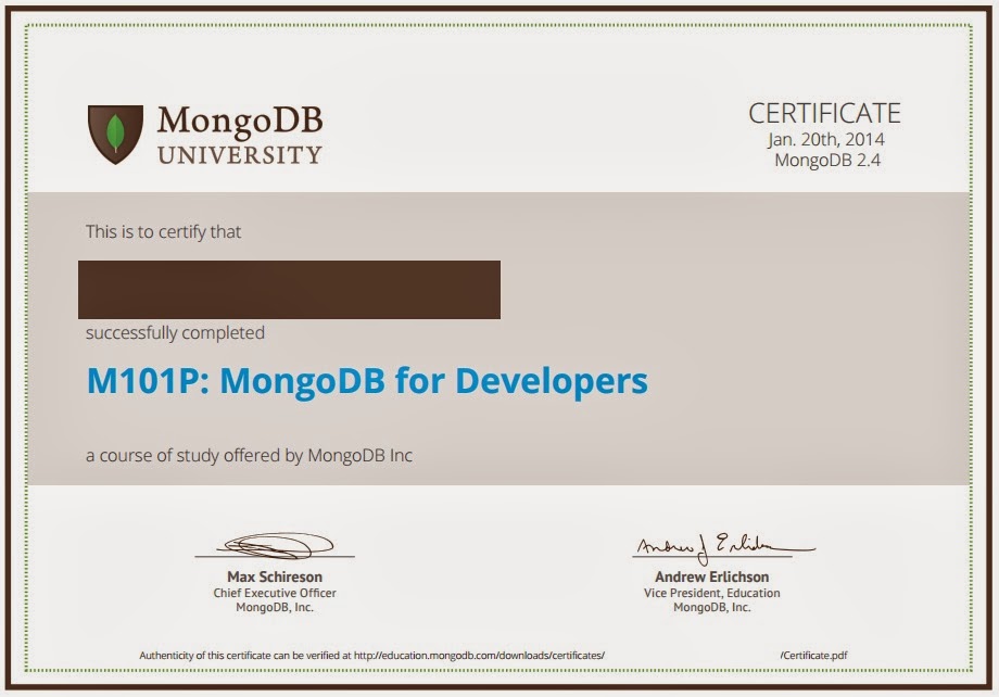 Data Science Padawan Course M101p Mongodb For Developers