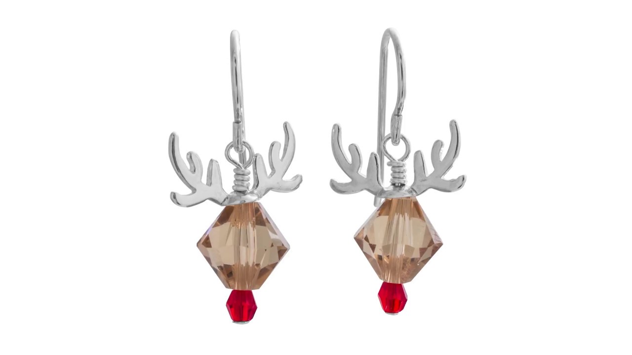 Adorable Rudolph The Red Nosed Reindeer Earrings Tutorial / The Beading Gem