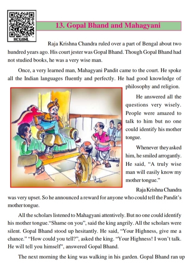 English Class –6 Lesson –13 Gopal Bhand and Mahagyani