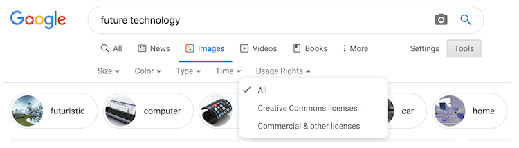 Google Showing Licensable Badge In Image Search Results