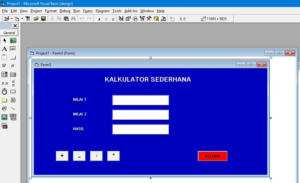 Kalkulator Sederhana Visual Basic 6 - arybyan