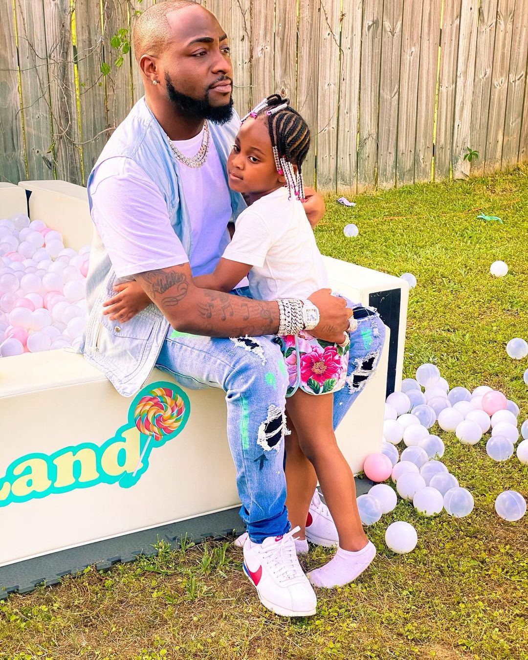 Photo of Davido and his second Daughter, Hailey Veronica Adeleke