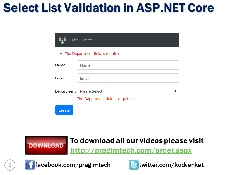 Sql Server And C Video Tutorial Select List Validation In Asp