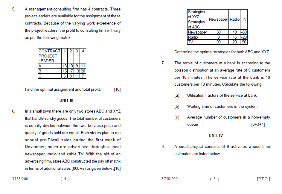 Lucknow University MBA (CBCS) (Semester-II) DECISION SCIENCE [GE-202 ...