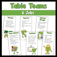 Table Team Jobs Freebie!! | Teacher's Take-Out