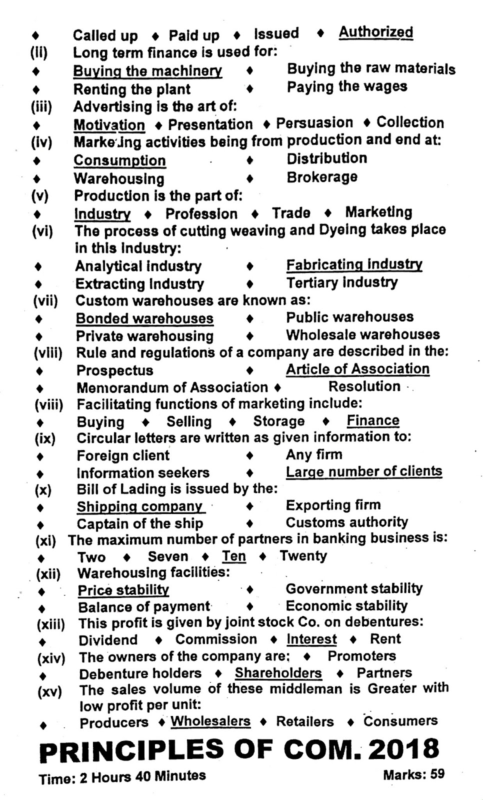 Education Is The Key To Success: Principle Of Commerce For Class XI ...