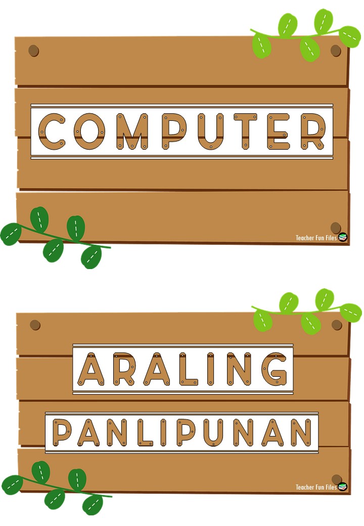 Teacher Fun Files: Subject Labels Free Layout