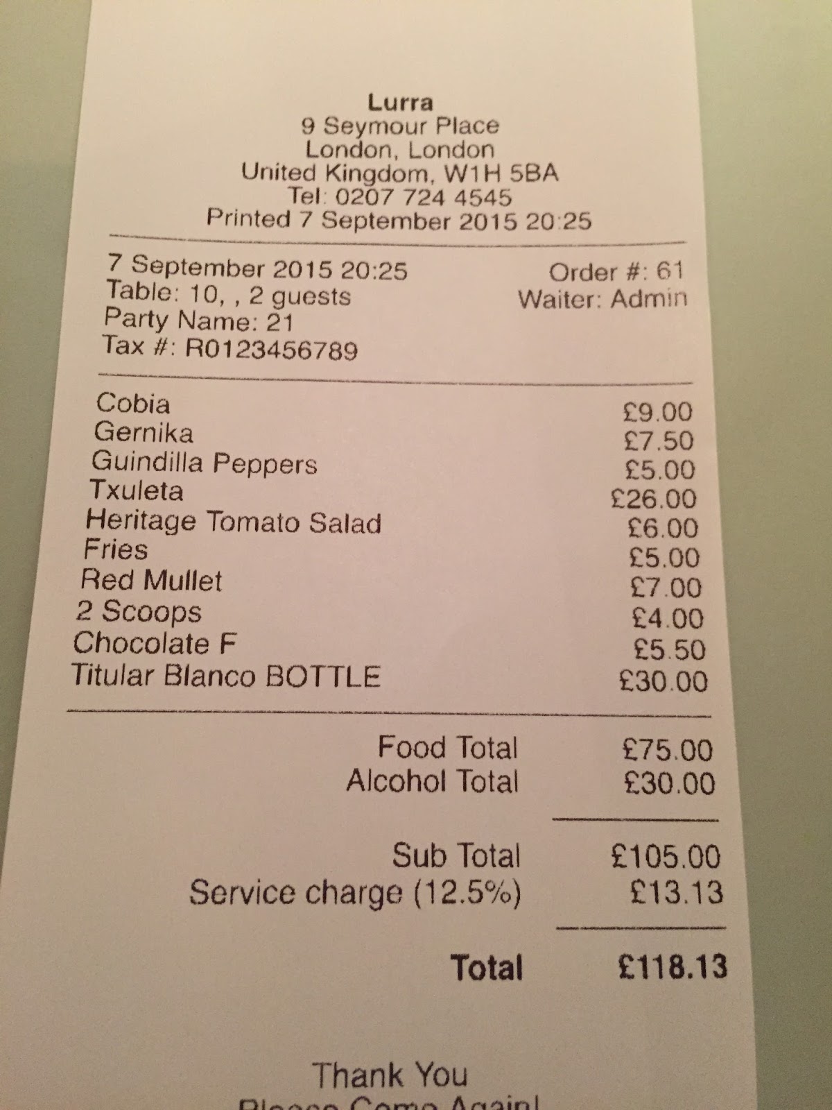 Cheese and Biscuits: Lurra, Marylebone