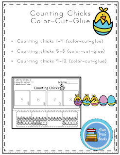 COUNTING CHICKS MATH ACTIVITY $1.25 ~ Book Units by Lynn