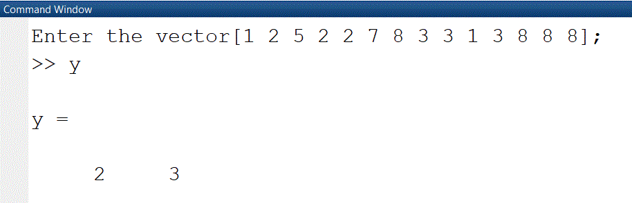 Which values occur exactly three times? - MATLAB Programming