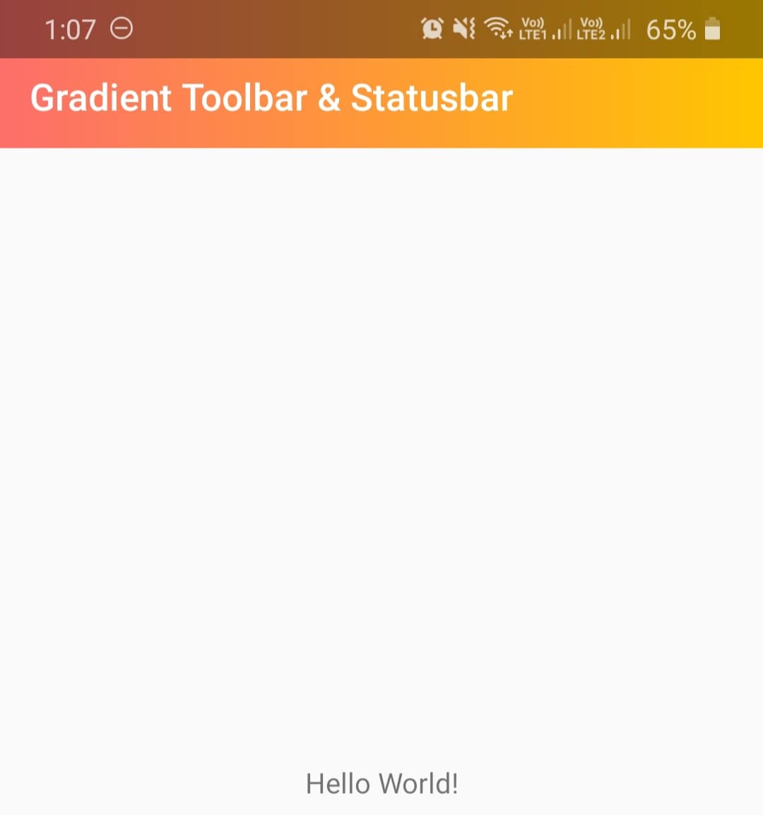 Gradient Status bar and Toolbar in Android Gradient Status bar and Toolbar in Android