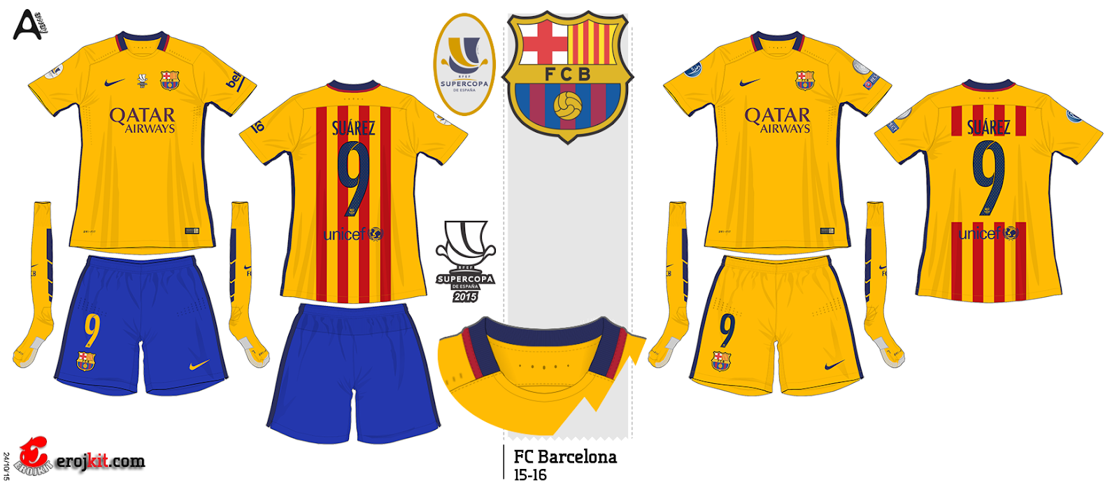 Kit Design, by eroj: 2015-16 Barcelona (Home, Away e Third)
