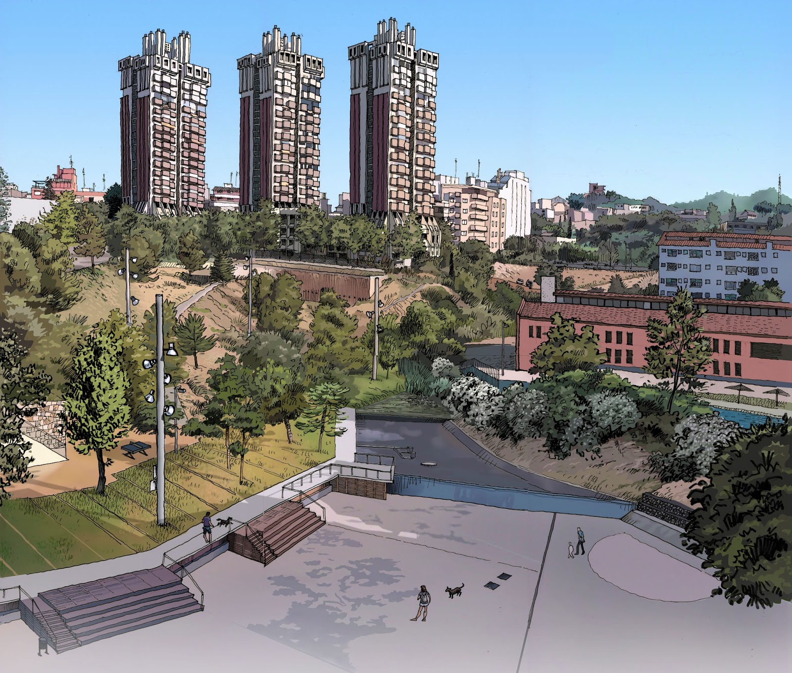 de vuelta con el cuaderno: Vista de Esplugues de Llobregat