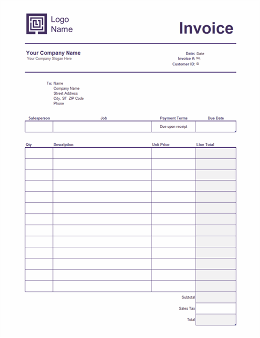 Personal Invoice Template - Invoice Template