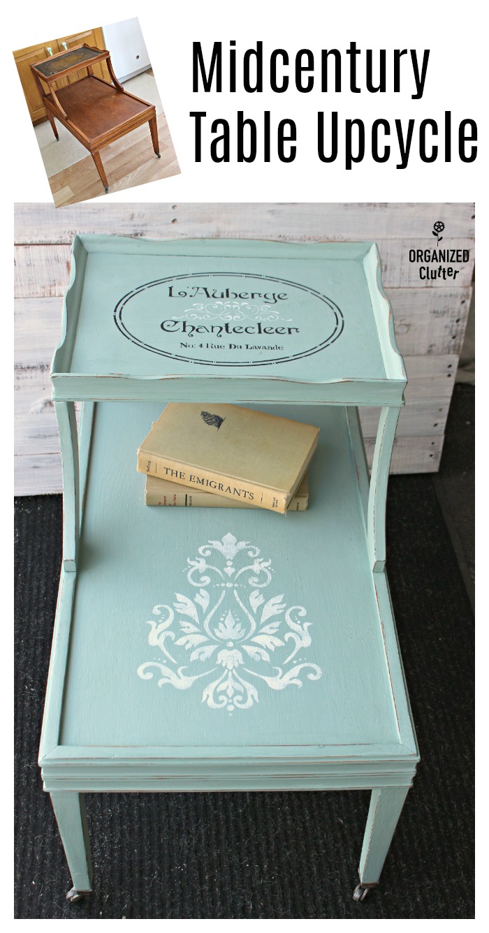 Thrift Shop Mid Century Modern End Table Upcycle - Organized Clutter