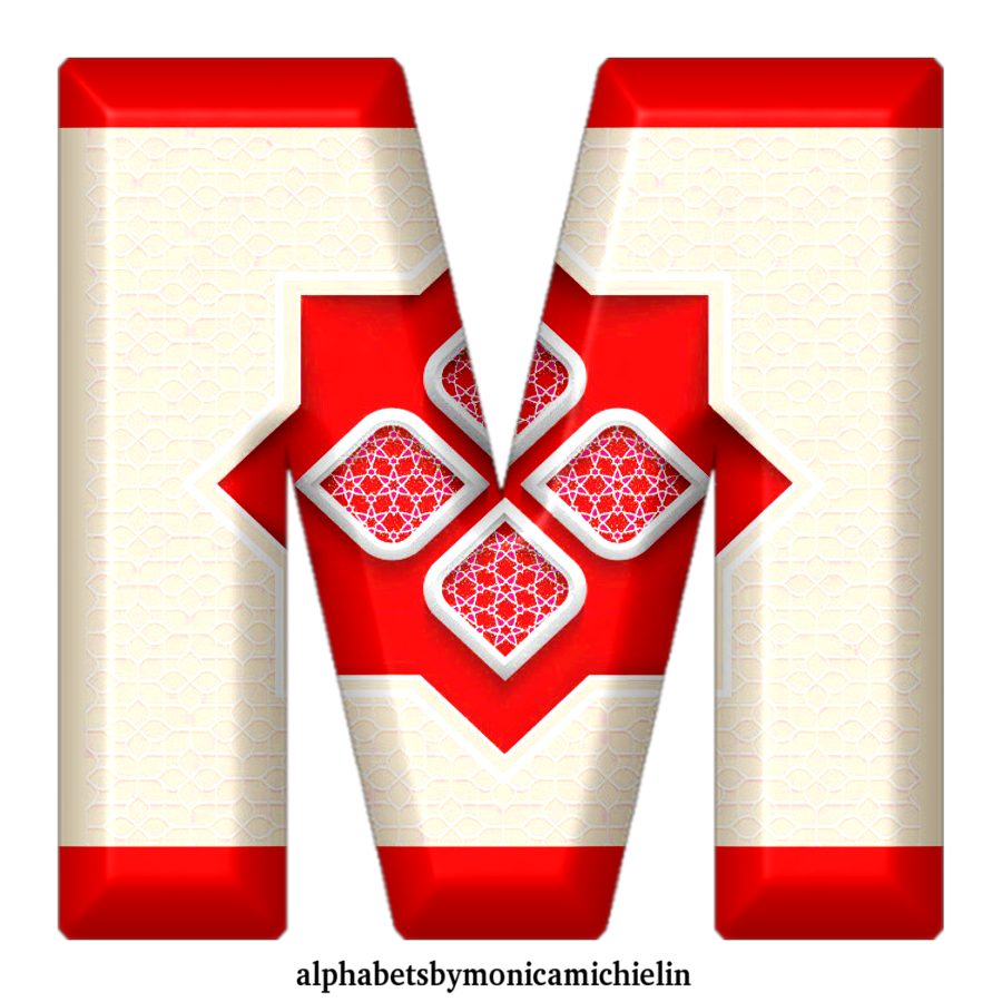 M. Michielin Alphabets: RED ARABIC DAMASK ALPHABET LETTERS PNG AND ...