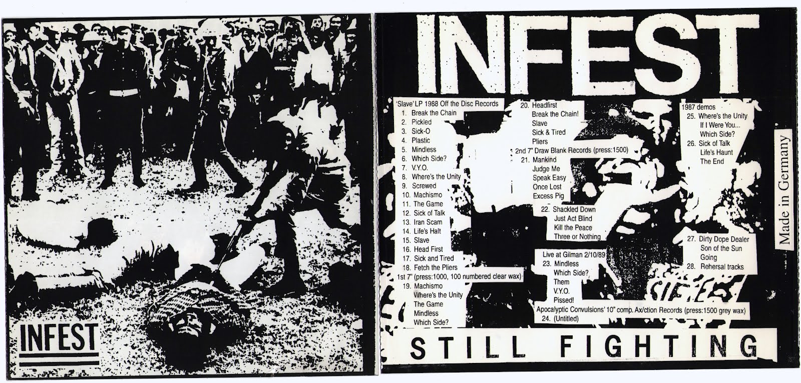 DEDICATED TO SOCIETY. Infest Discography.: Still Fighting CD BOOT
