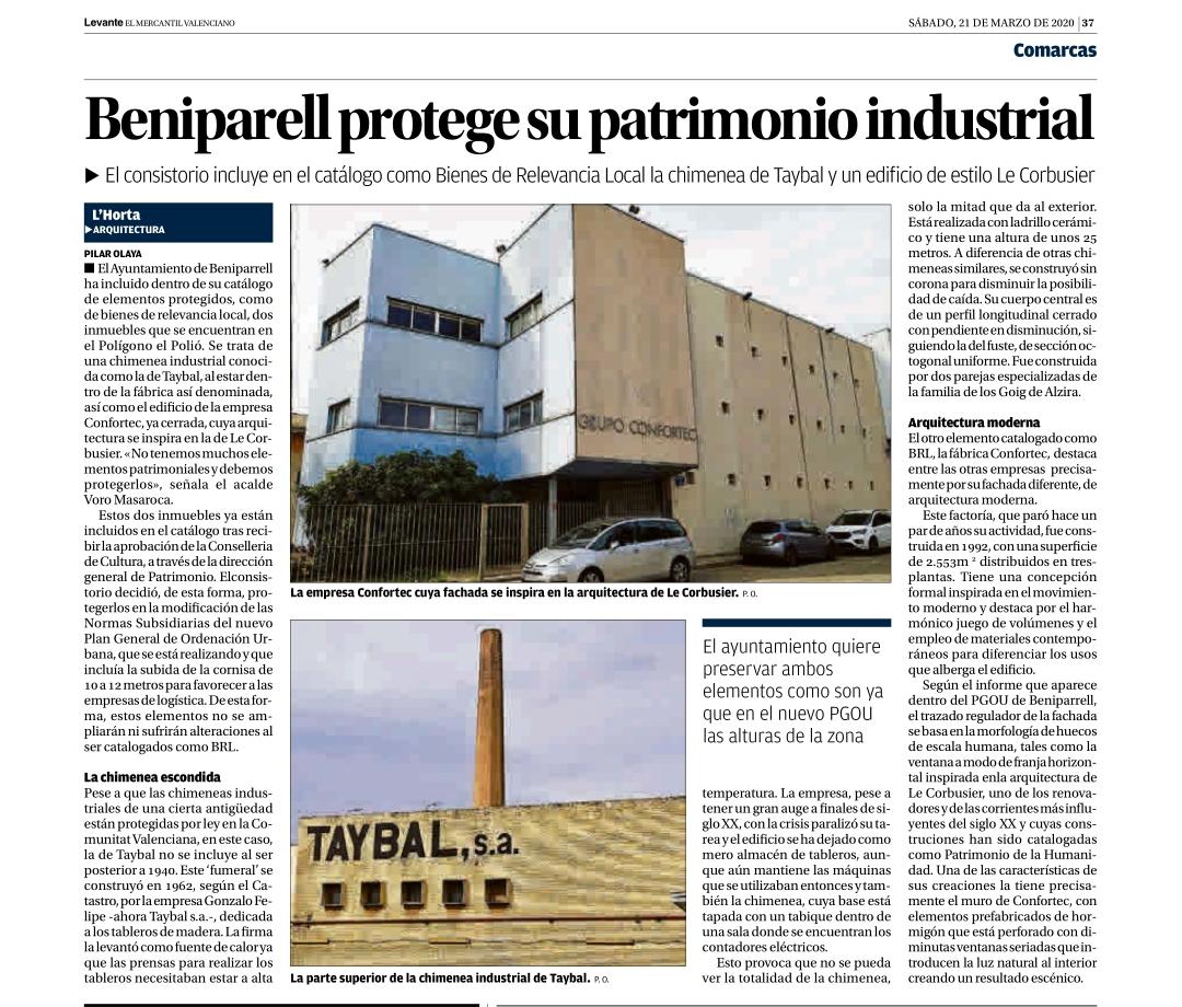 Patrimonio Industrial Arquitectónico: Beniparell (Valencia) protege su ...