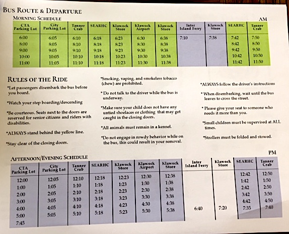CTA Shuttle Bus Schedule and Fare - P.O.W. Report