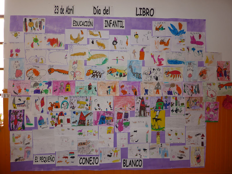 CEIP ALCALDE GALINDO: MURAL DÍA DEL LIBRO EN LA BIBLIOTECA