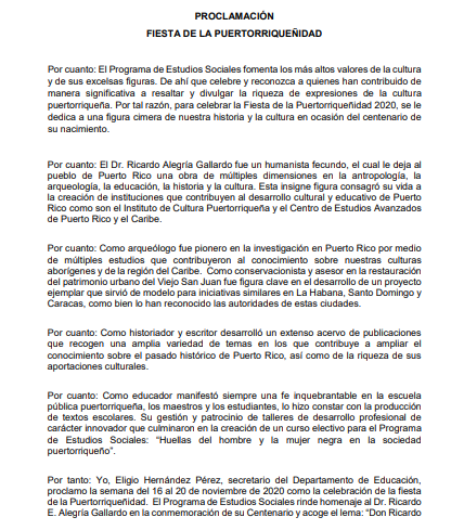 Biblioteca Escolar Inés María Mendoza: Proclama de la Semana de la ...