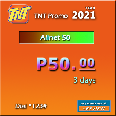 ALL NET 50 (TNT) - 3 Days 500MB Data + Unlimited Calls & Texts To All ...