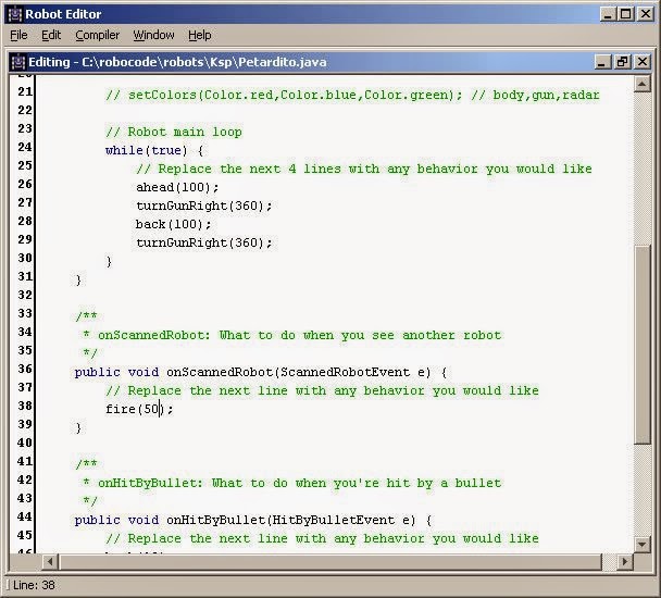 Code Generator For Robocode Code Generator For Robocode