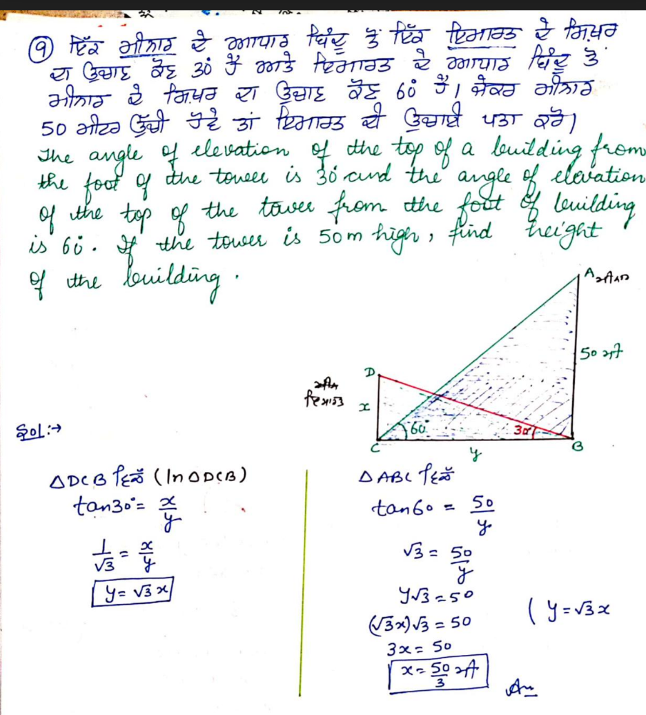 9- Some Applications of Trigonometry - Class 10