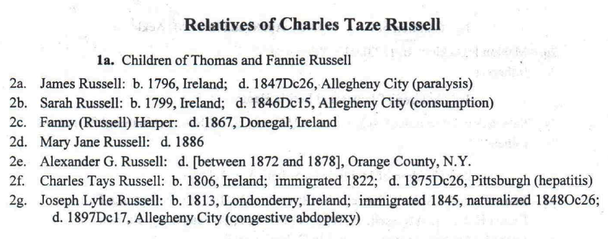 Watch Tower History: The Russell Family Tree