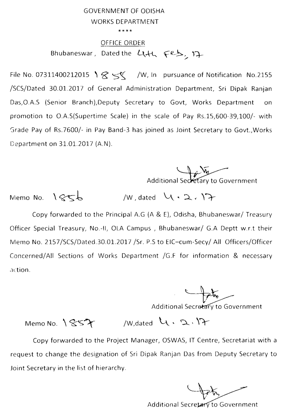 OSS TODAYS: Joining of New Joint Secretary