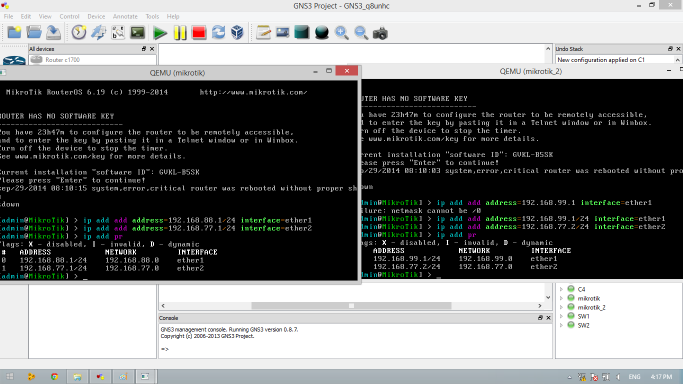 MikroTik Network Simulator (GNS 3) | Kyuuketsu