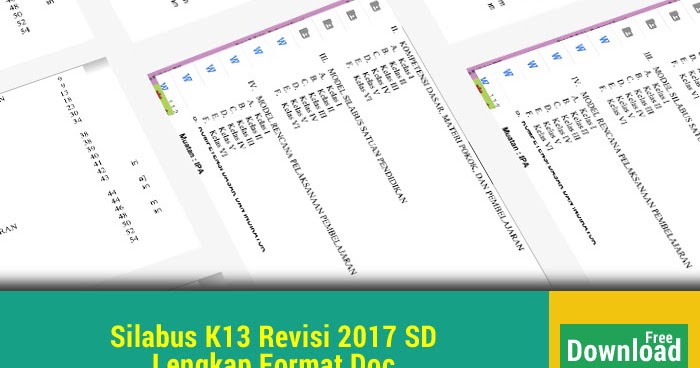 Silabus K13 Revisi 2017 SD Lengkap Format Doc - Biologizone