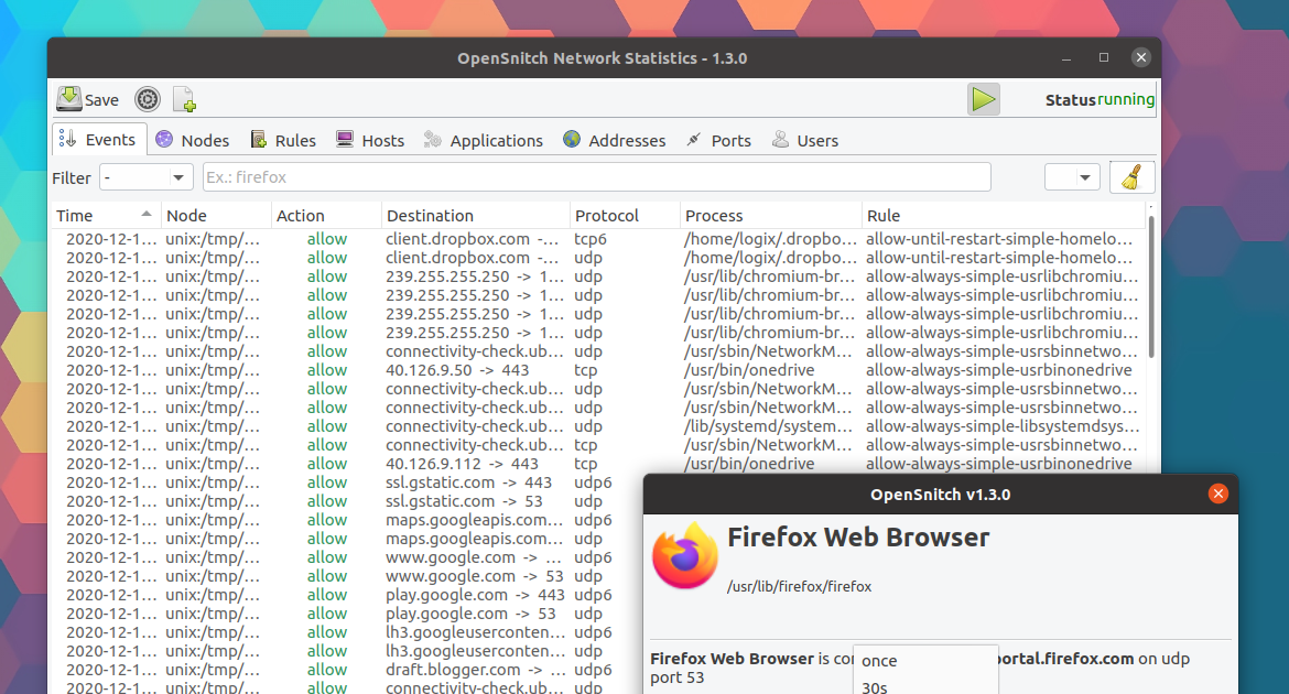 Application-Level Linux Firewall OpenSnitch 1.3.0 Adds A Process Details Dialog, GUI RPM ...
