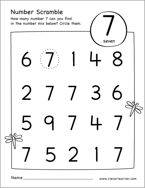 Taska Ummi Ida: Number Scramble (1-10)