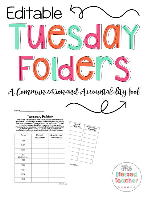 The Blessed Teacher: Weekly Routines {Tuesday: Tuesday Folders}