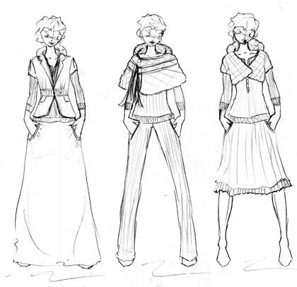 SENI REKA FESYEN: SKETCHES FESYEN FIGURA