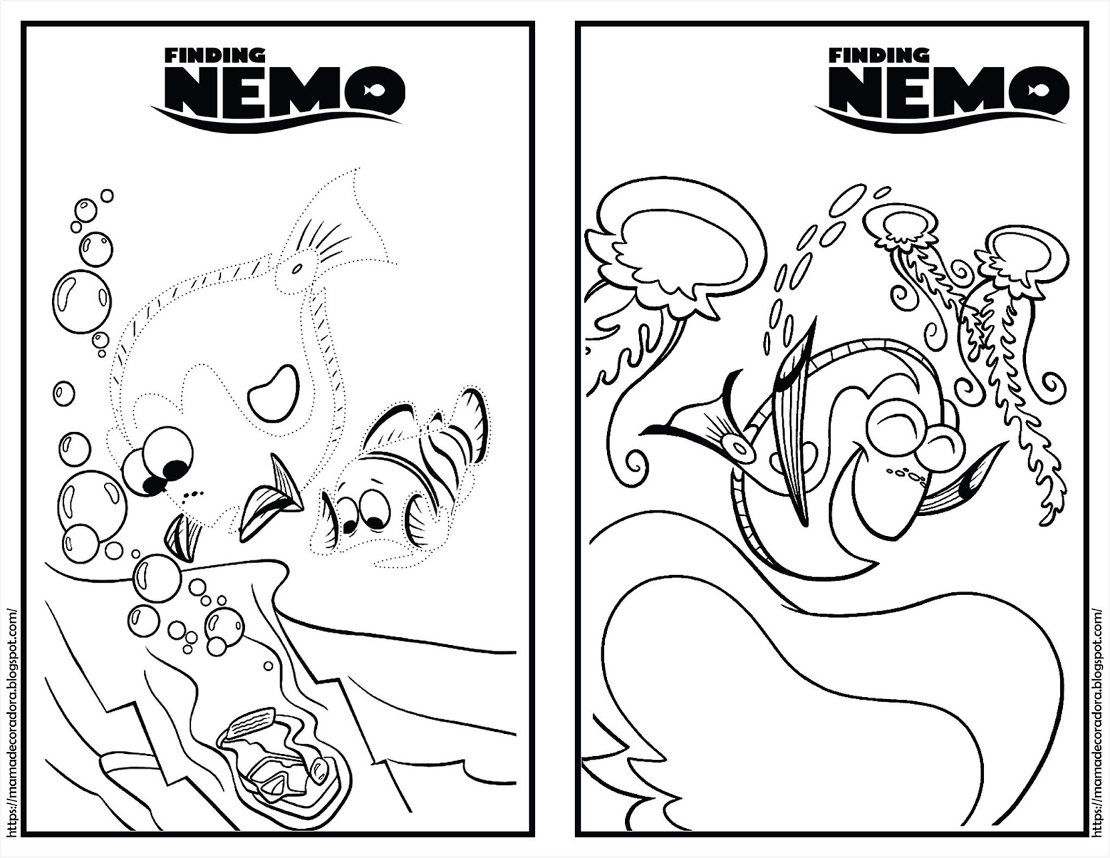 Mamá Decoradora: Librito para colorear de Buscando a Nemo