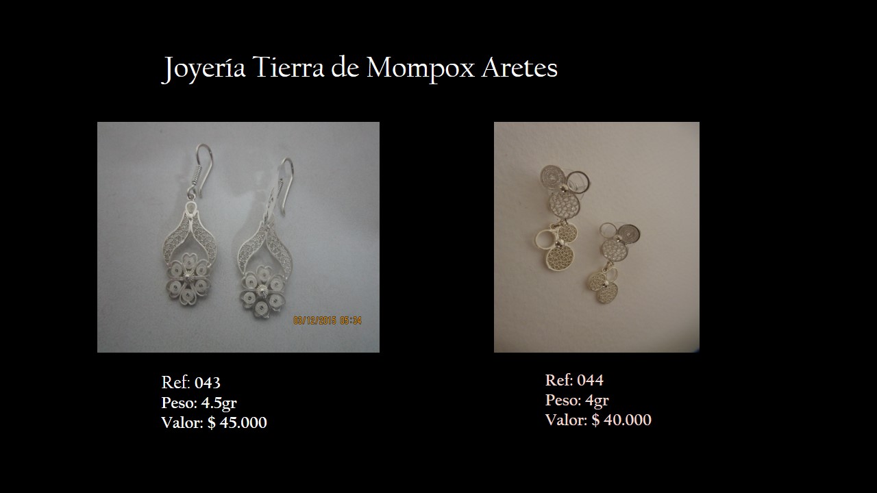 Tierra de Mompox Joyeria Artesanal (Filigrana Momposina): ARETES