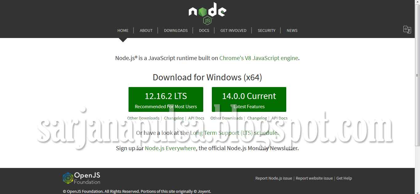Update Node.js Pada Windows Versi Terbaru - Sarjana Pulsa