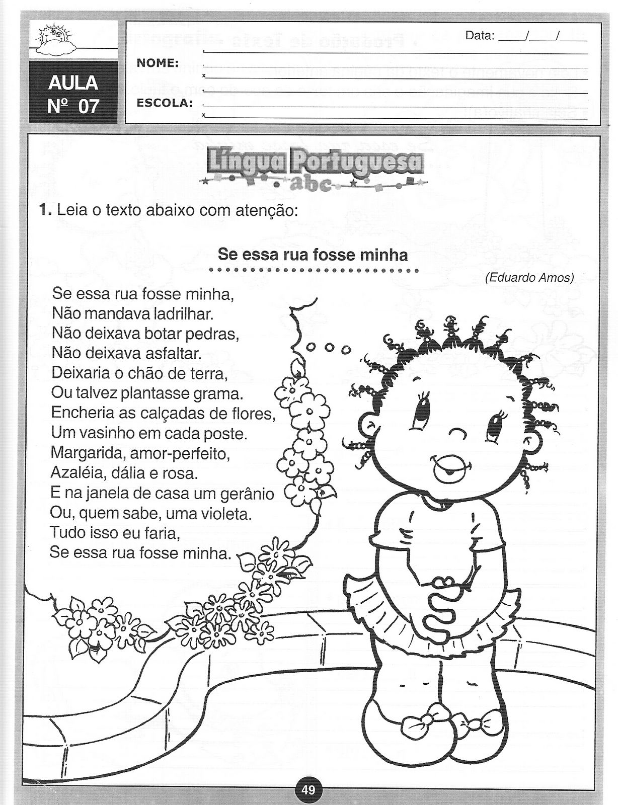 Poema Se Essa Rua Fosse Minha Com Interpretação - EDUCA