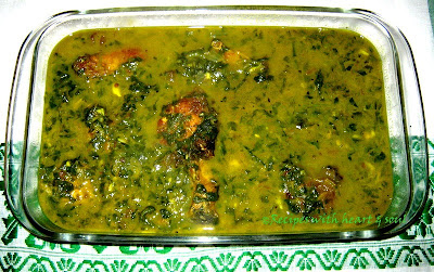 Assamese Recipes: Paleng Xaakor logot maasor Jool (Spinach and fish ...